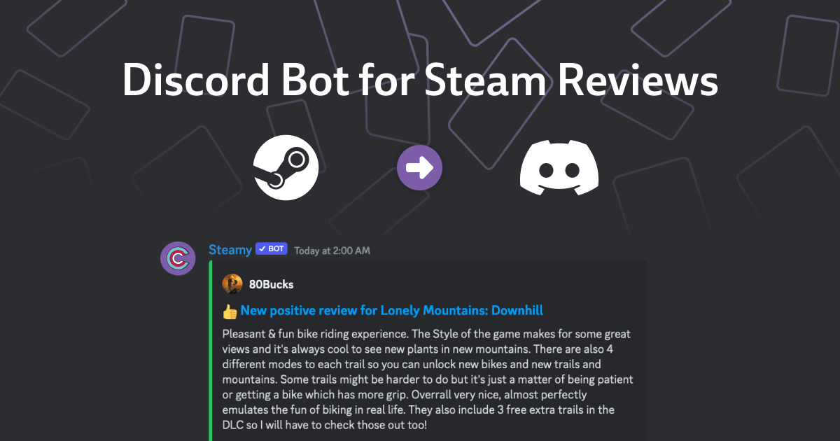 Steamy! - Steam Discord Bot for Game Developers — Codecks